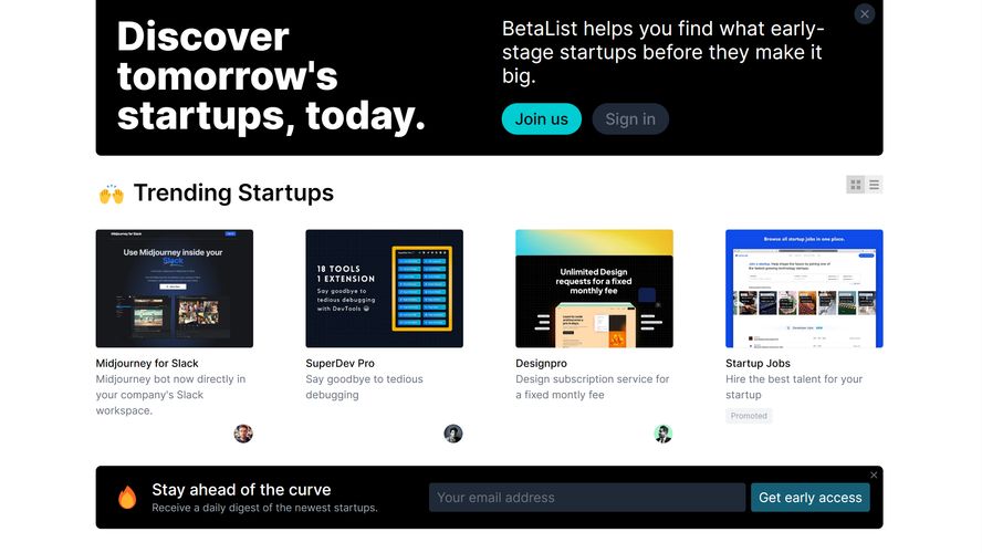 Beta List: Discover tomorrow's startups, today | AlternativeTo