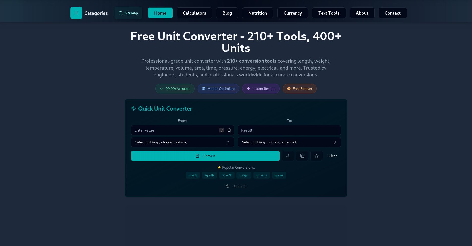 QuickConverts: A free online conversion hub with hundreds of fast ...