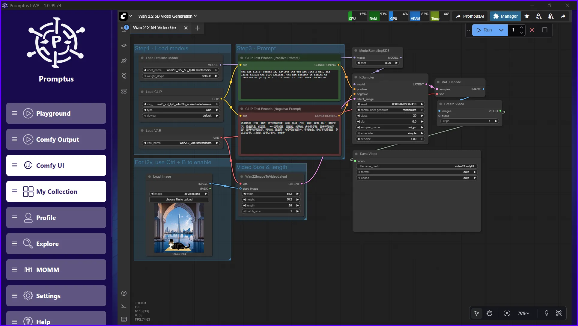 Promptus: ComfyUI Windows desktop and cloud platform for generating images, videos, 3D ...