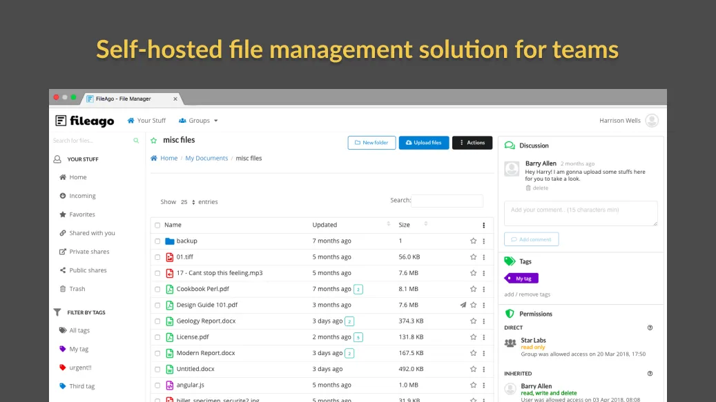 FileAgo: Self-hosted file storage and collaboration solution for teams ...