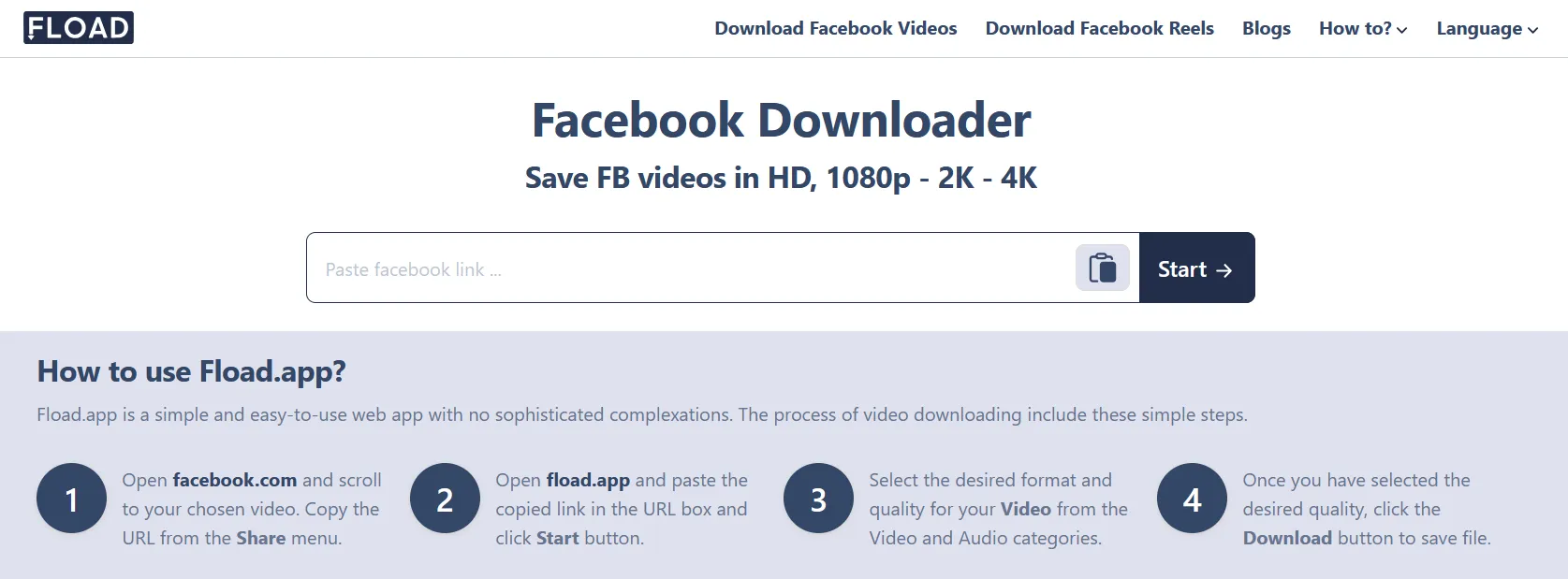 Fload.app: Download FB videos & reels in HD upto 1080p - 2K - 4K ...