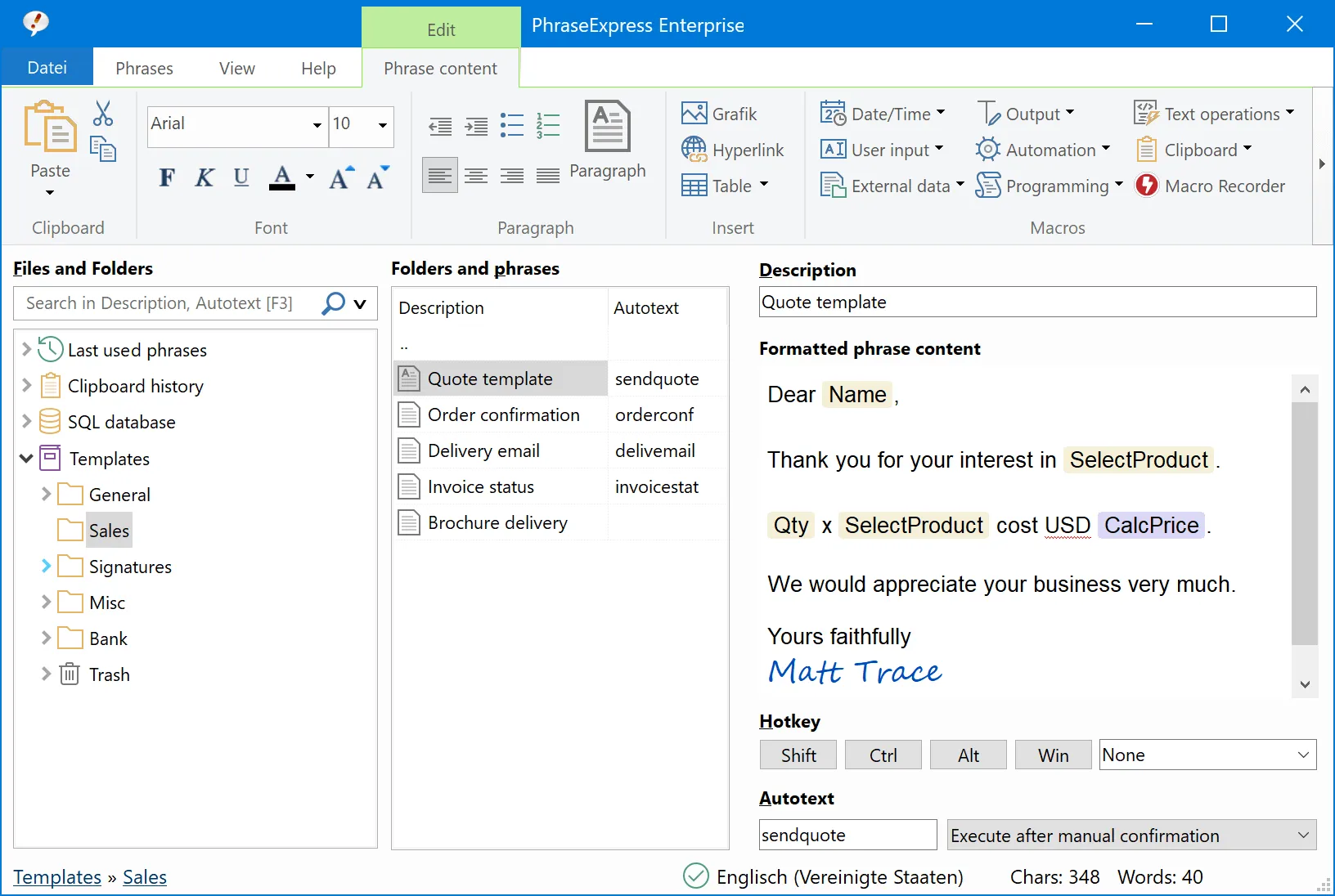 PhraseExpress: Autotext expands phrases via shortcut, shares across ...