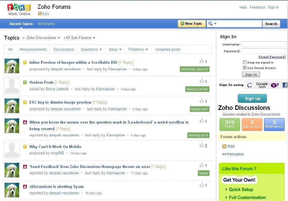 Zoho Discussions Alternatives and Similar Sites & Apps | AlternativeTo