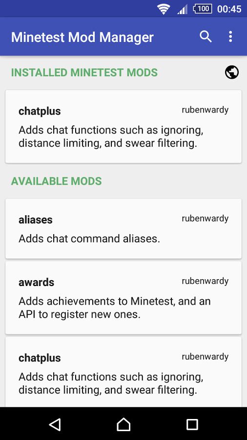 Minetest Mod Manager: An Android app for finding & installing Minetest ...