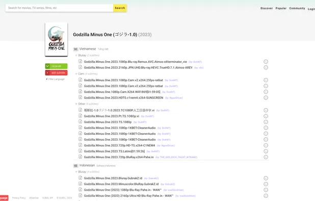 Subdl: Search for movies or series and download subtitles in any ...