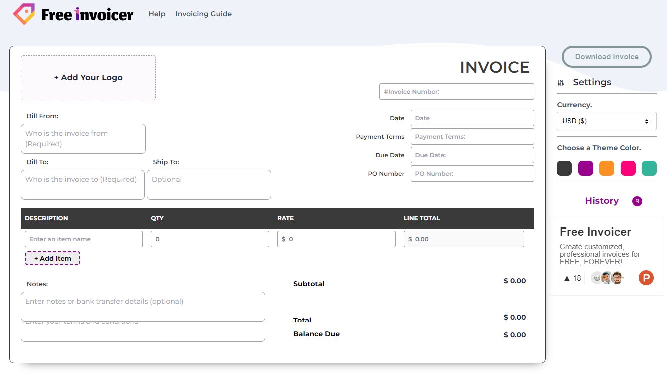 Free Invoicer: Create customized, professional invoices for FREE, FOREVER! | AlternativeTo