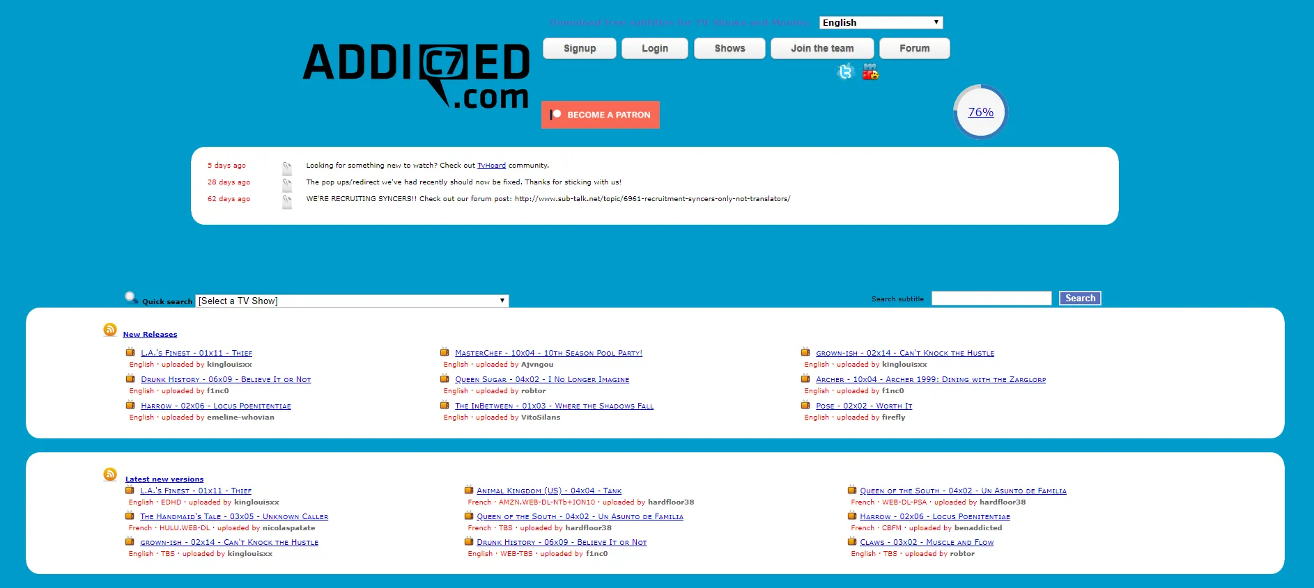 Addic7ed: Subtitles for TV shows and movies | AlternativeTo