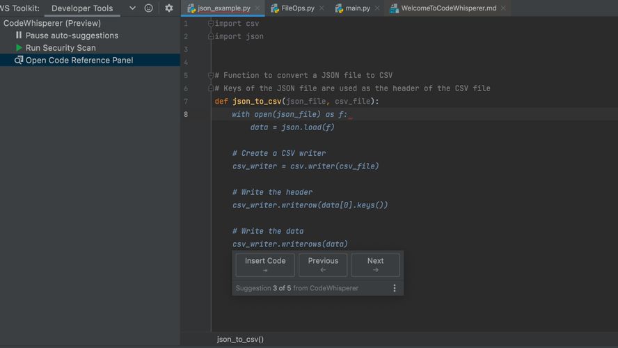 Amazon CodeWhisperer: Build applications faster and more securely with your AI coding companion ...