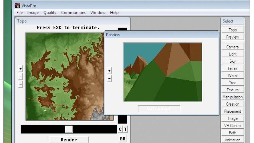 VistaPro Renderer: Vistapro Renderer has the ability to add oceans ...