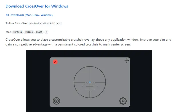 CrossOver: Crosshair Overlay: CrossOver allows you to place a ...