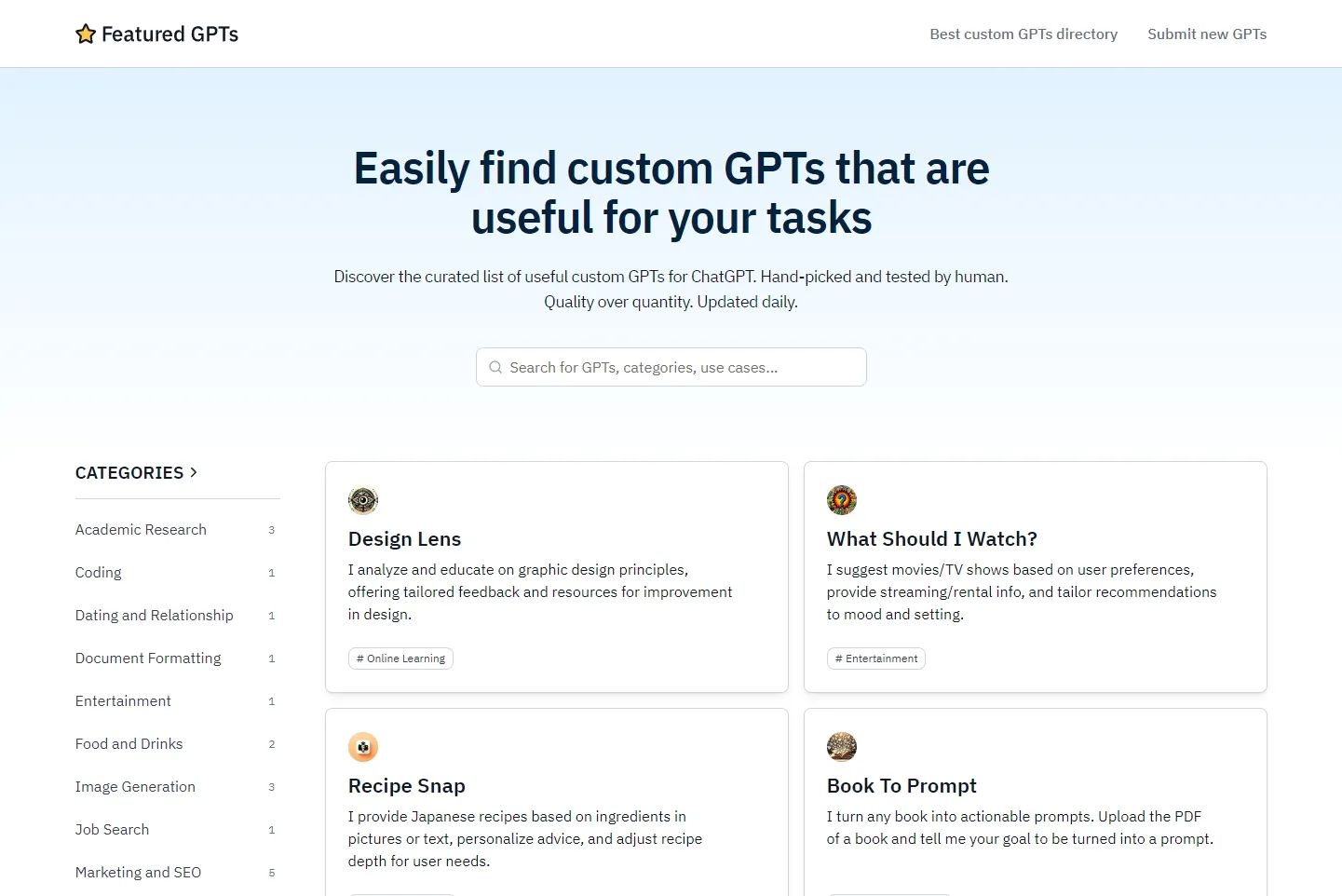 Featured GPTs Alternatives and Similar Sites & Apps | AlternativeTo