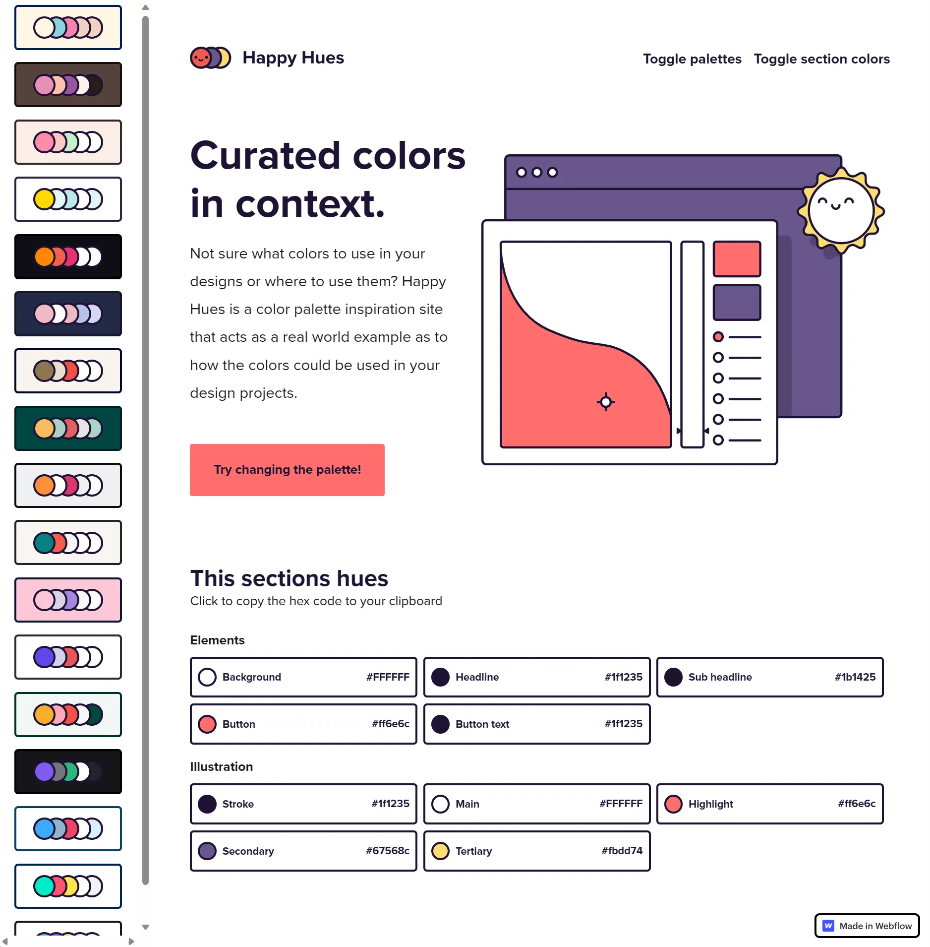 Happy Hues: Curated colors in context | AlternativeTo