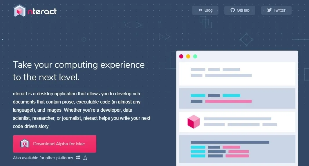 nteract: Desktop application that allows you to develop rich documents that contain | AlternativeTo
