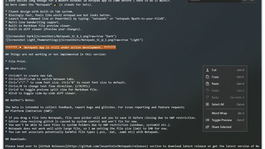 Notepads: Modern, simple yet powerful text editor for Windows 10 ...