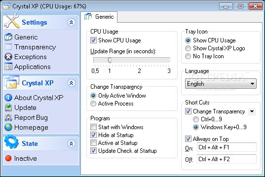 Crystal XP: Adjust the transparency of your windows with Crystal XP ...
