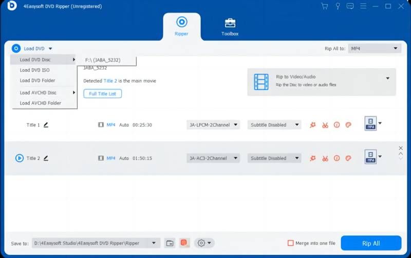 4Easysoft DVD Ripper: Supports ripping DVD/ISO/DVD folder to various ...