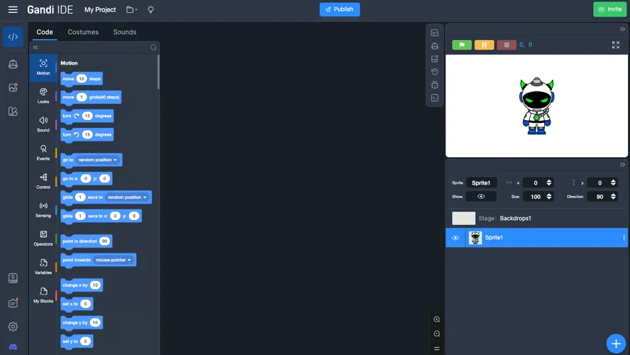 Gandi IDE: In-browser game engine, a mod of MIT Scratch with ...