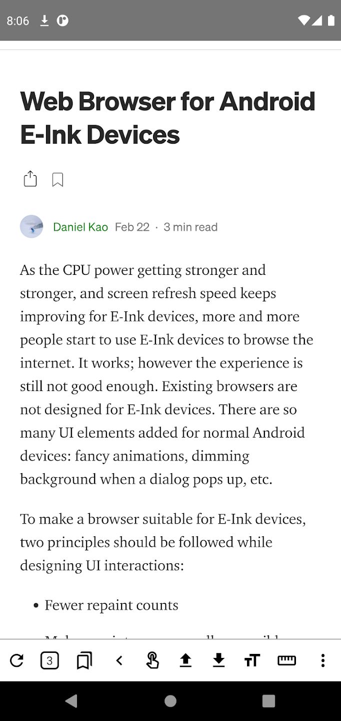 EinkBro: An Android web browser based on webview, which is specialized for E-Ink device ...
