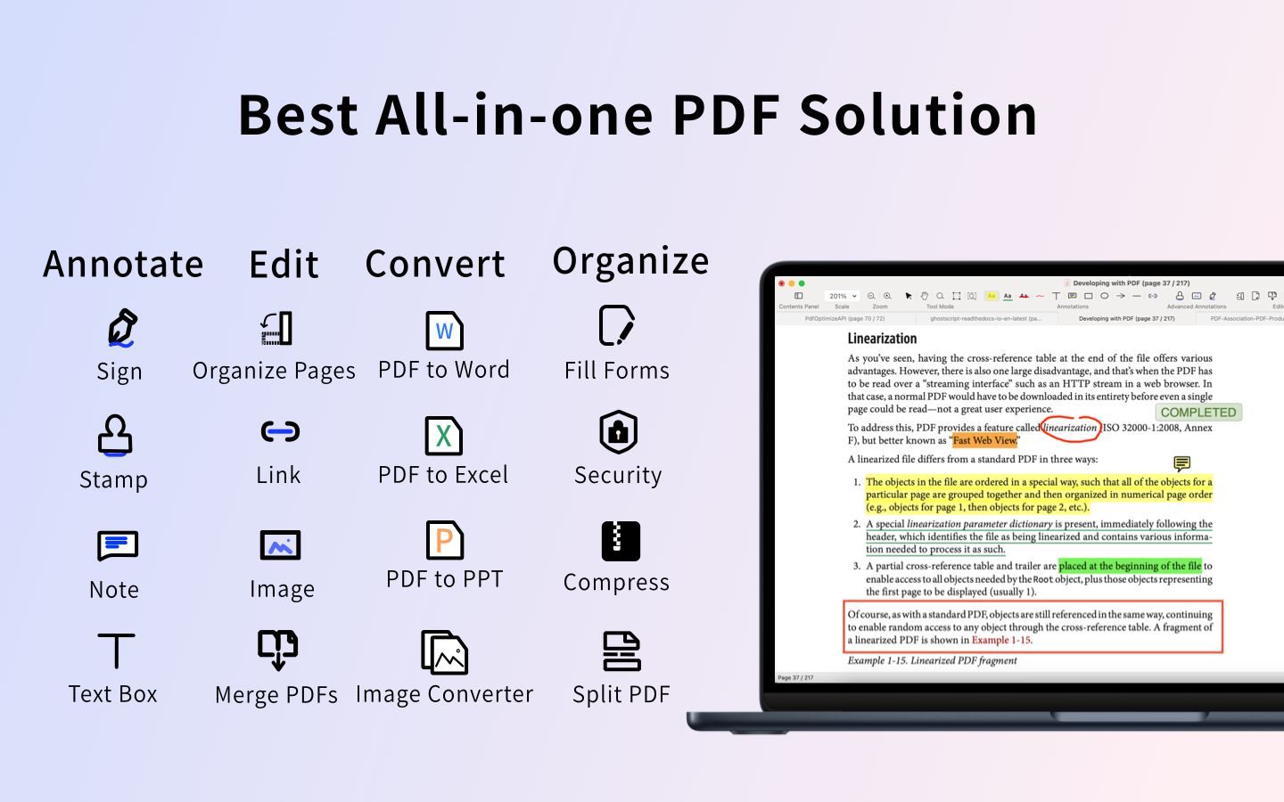 PDF Reader: Lets you read, annotate, create, convert, edit, organize, fill form, comment ...