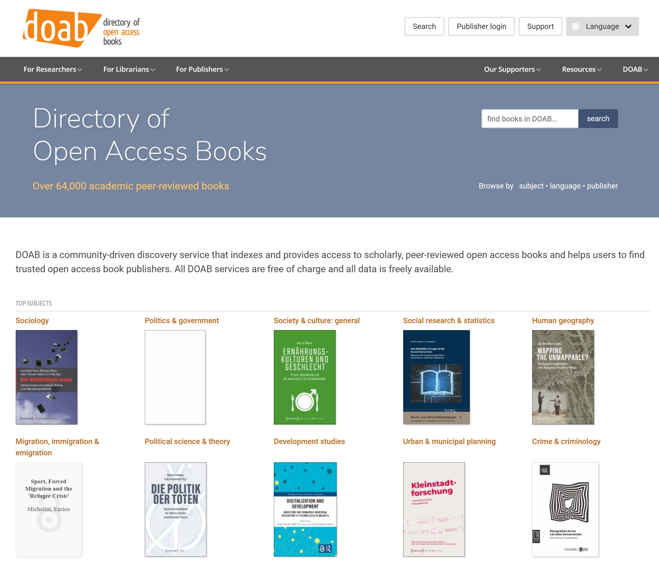 Directory of Open Access Books: DOAB is a community-driven discovery service that | AlternativeTo