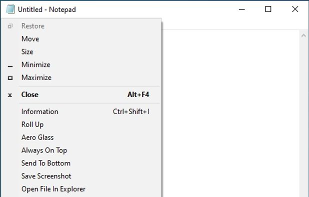 SmartSystemMenu: Extends system menu of all windows in the system | AlternativeTo