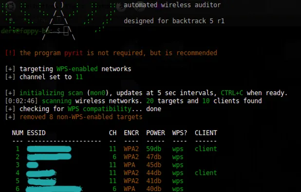 Wifite: Automated wireless attack tool made for penetration testing of ...
