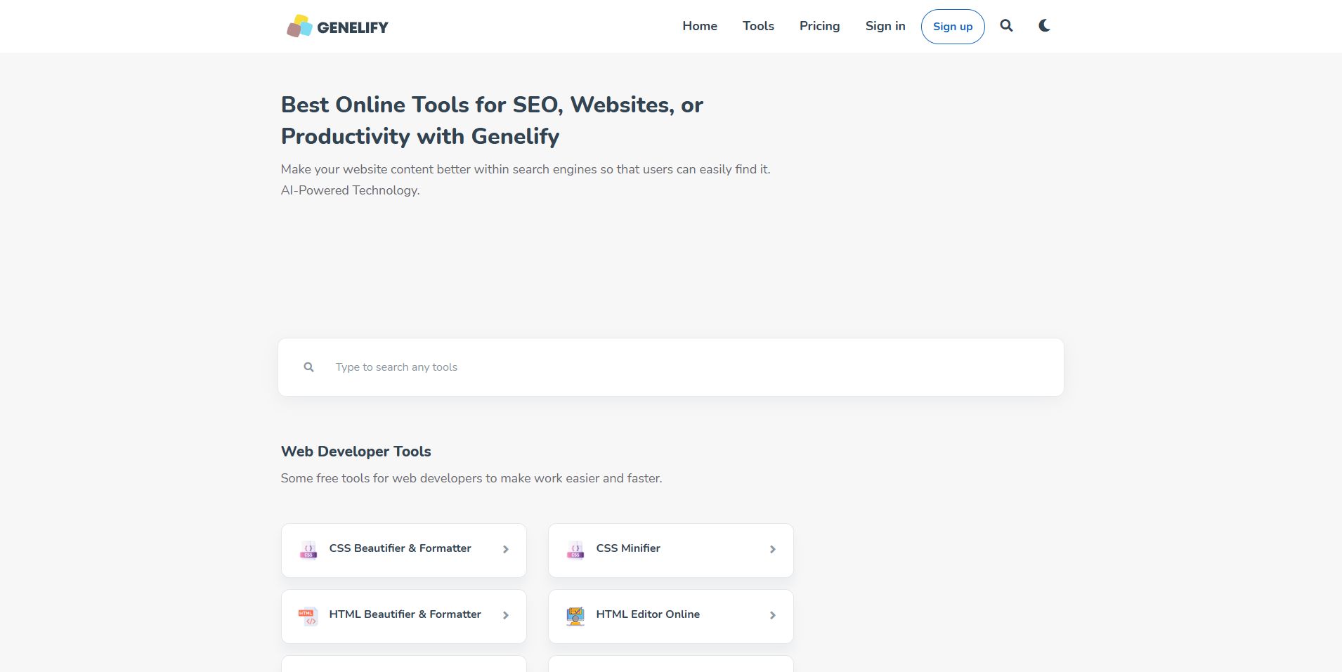 Genelify: Platform for online productivity tools that help with web ...