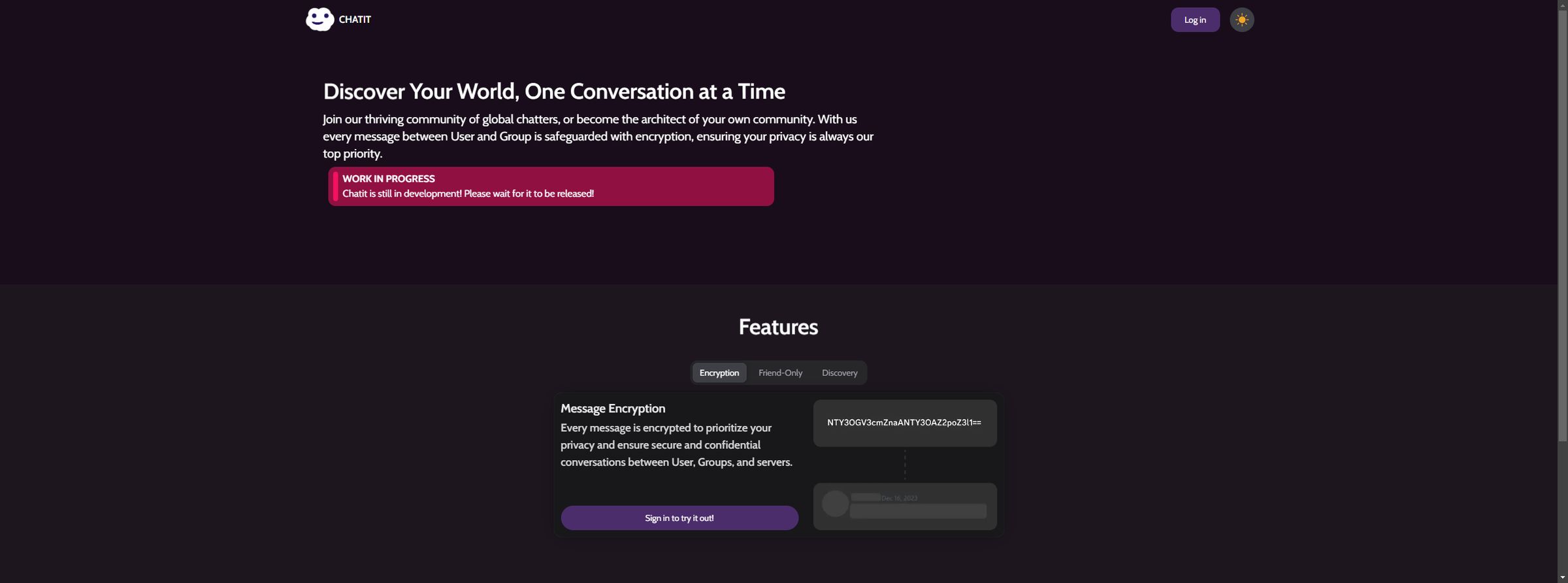 Chatit: Encrypted chatting service to prevent people without access to ...