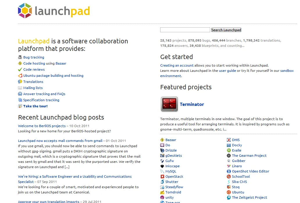 Launchpad: Collaboration and Bazaar code | AlternativeTo