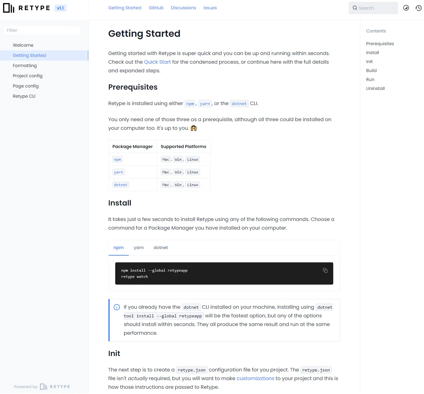 Retype: A documentation generator that builds HTML output based on ...