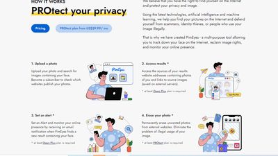 PimEyes: Uses real facial recognition algorithms to compare a submitted ...
