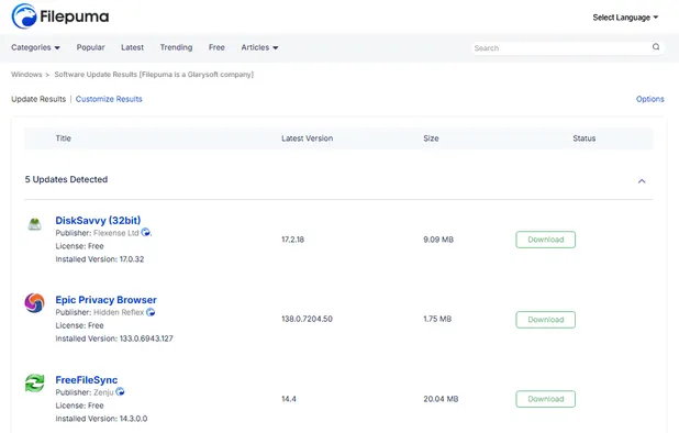Filepuma.com Update Detector: Update Detector is a free application ...