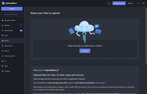 UploadNow.io: Free file storage and sharing service with no limits ...