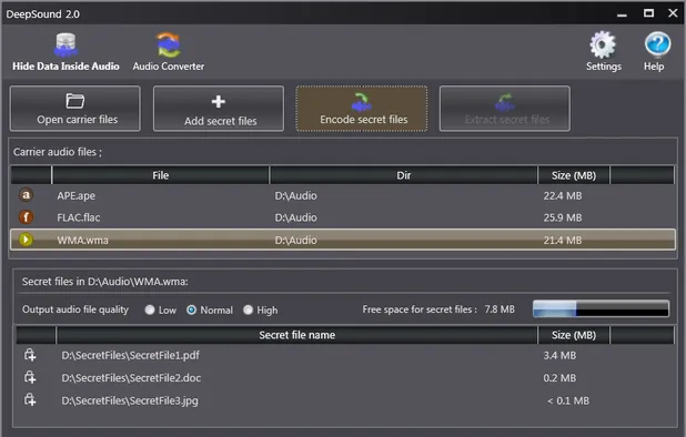 DeepSound: Steganography tool and audio converter that hides secret ...