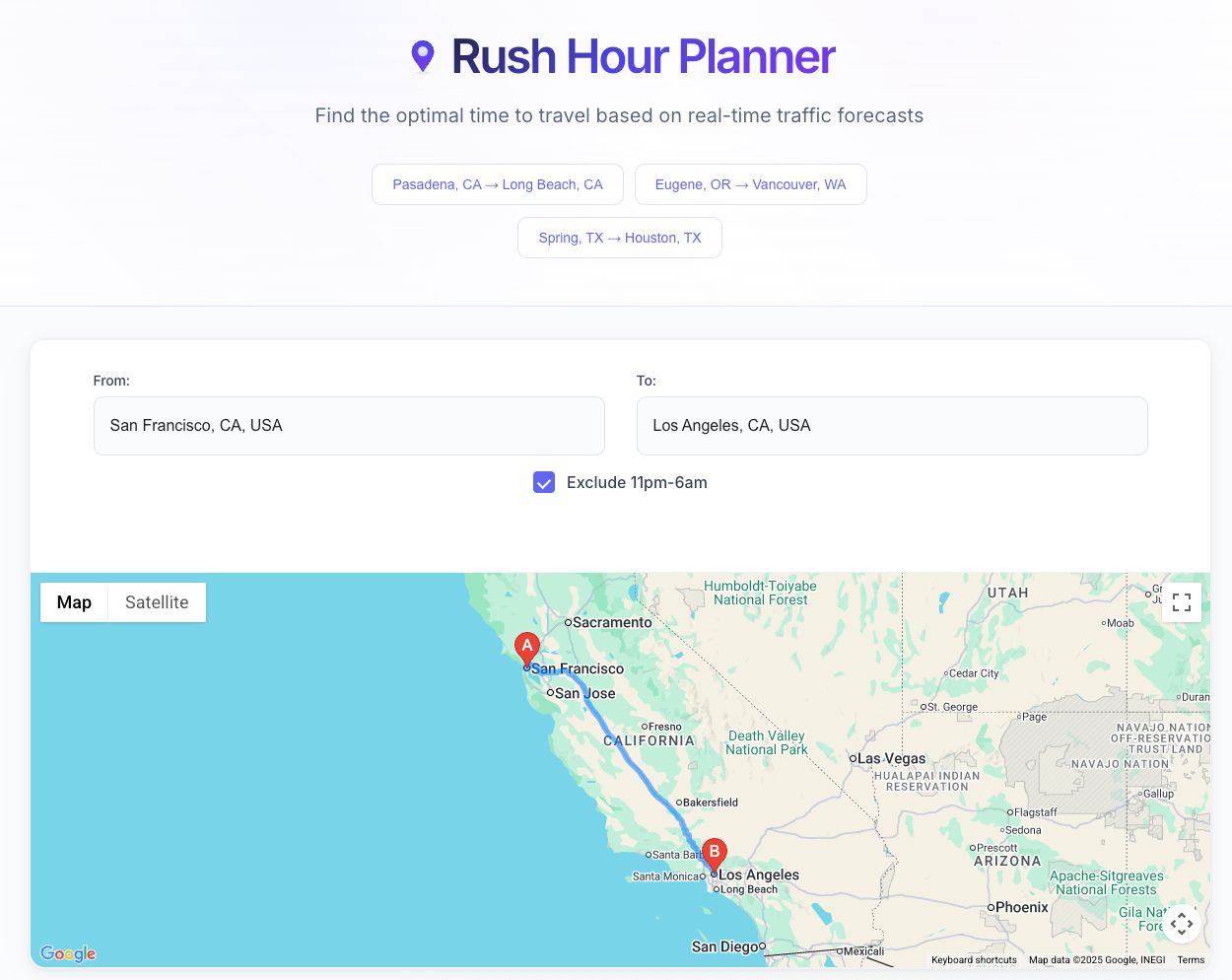 Rush Hour Planner: Free rush hour traffic estimator tool | AlternativeTo