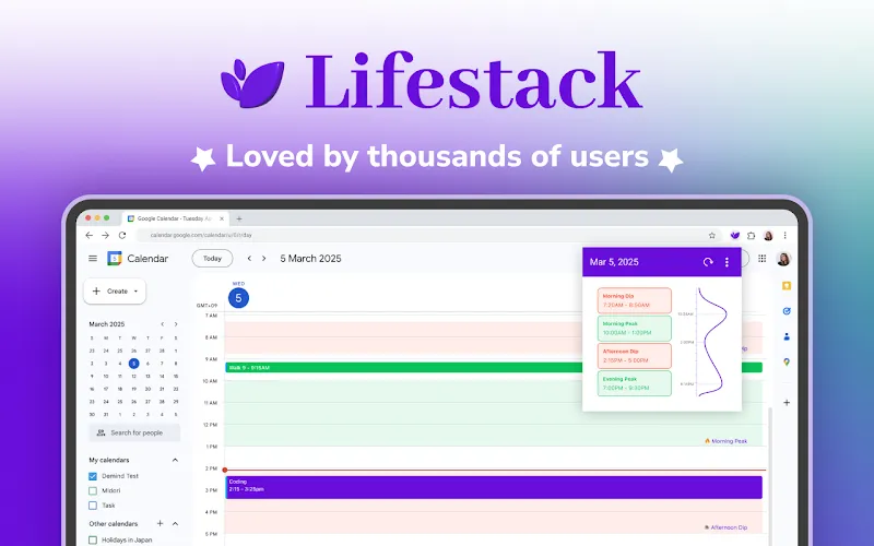 Lifestack: Combines calendar and wearable data for smarter scheduling ...