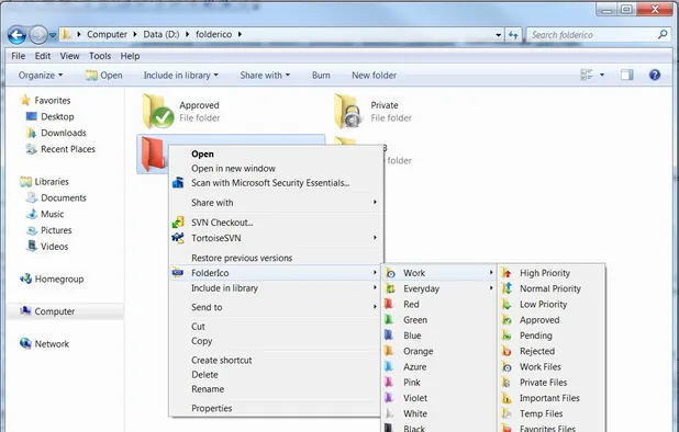 Folderico: Quickly change the folder icons and restore them back to the ...