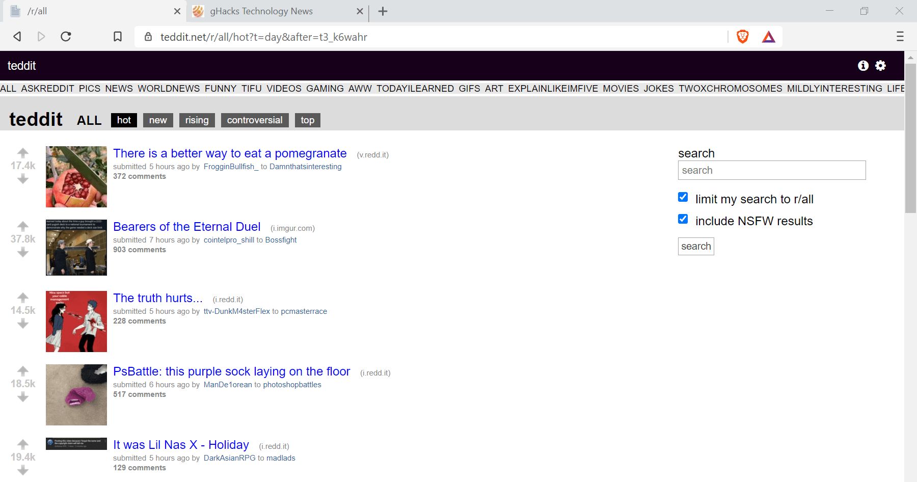 teddit: A free and open source alternative Reddit front-end focused on ...