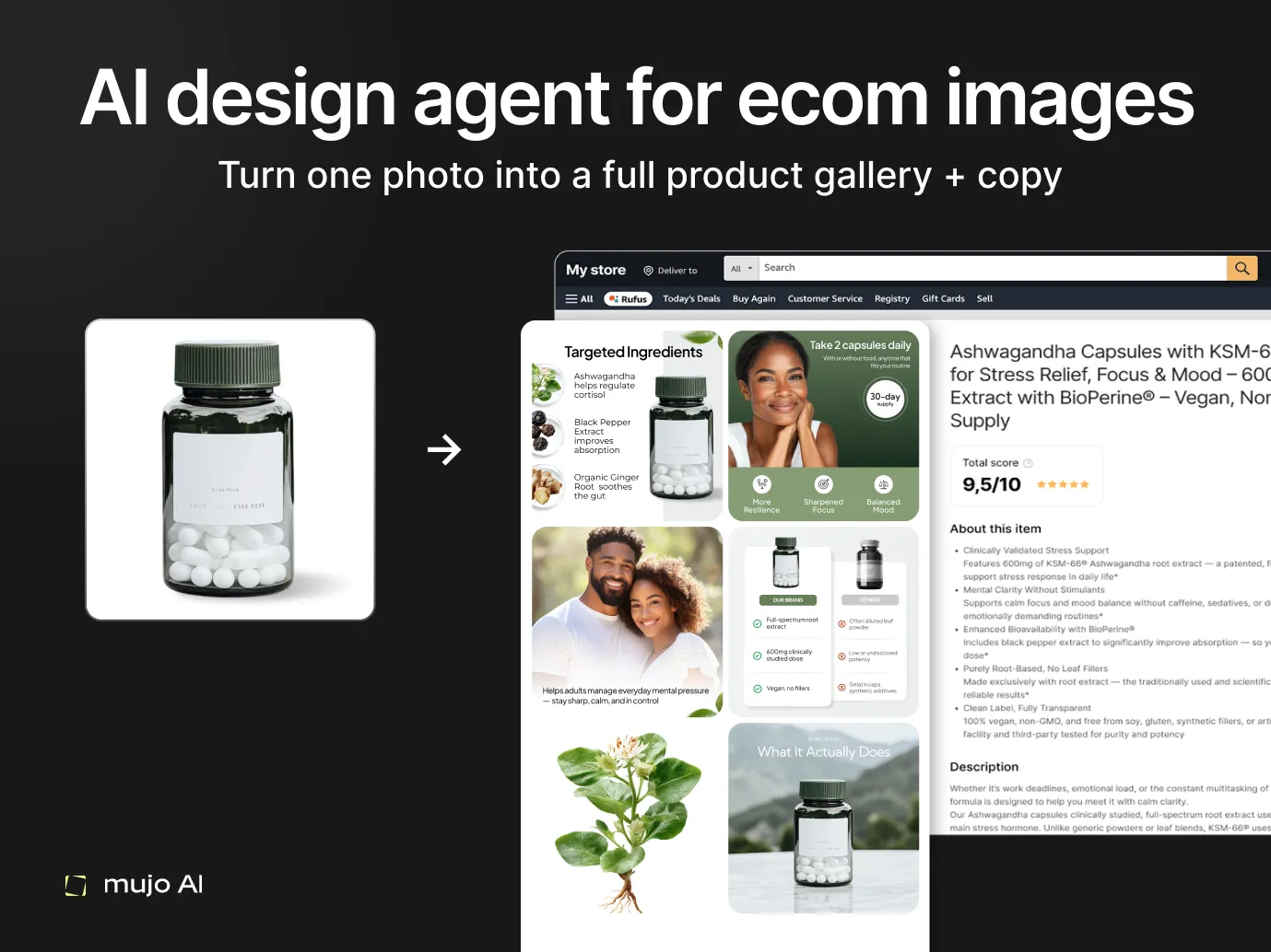 Mujo AI: Design agent. Turn One photo into complete set of ecom product ...