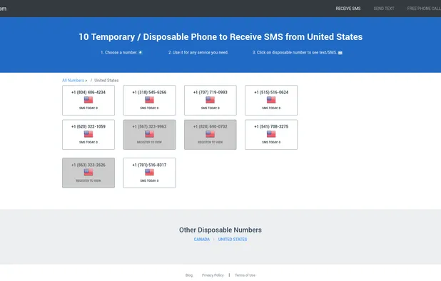 FreePhoneNum: Free virtual disposable phone number | AlternativeTo