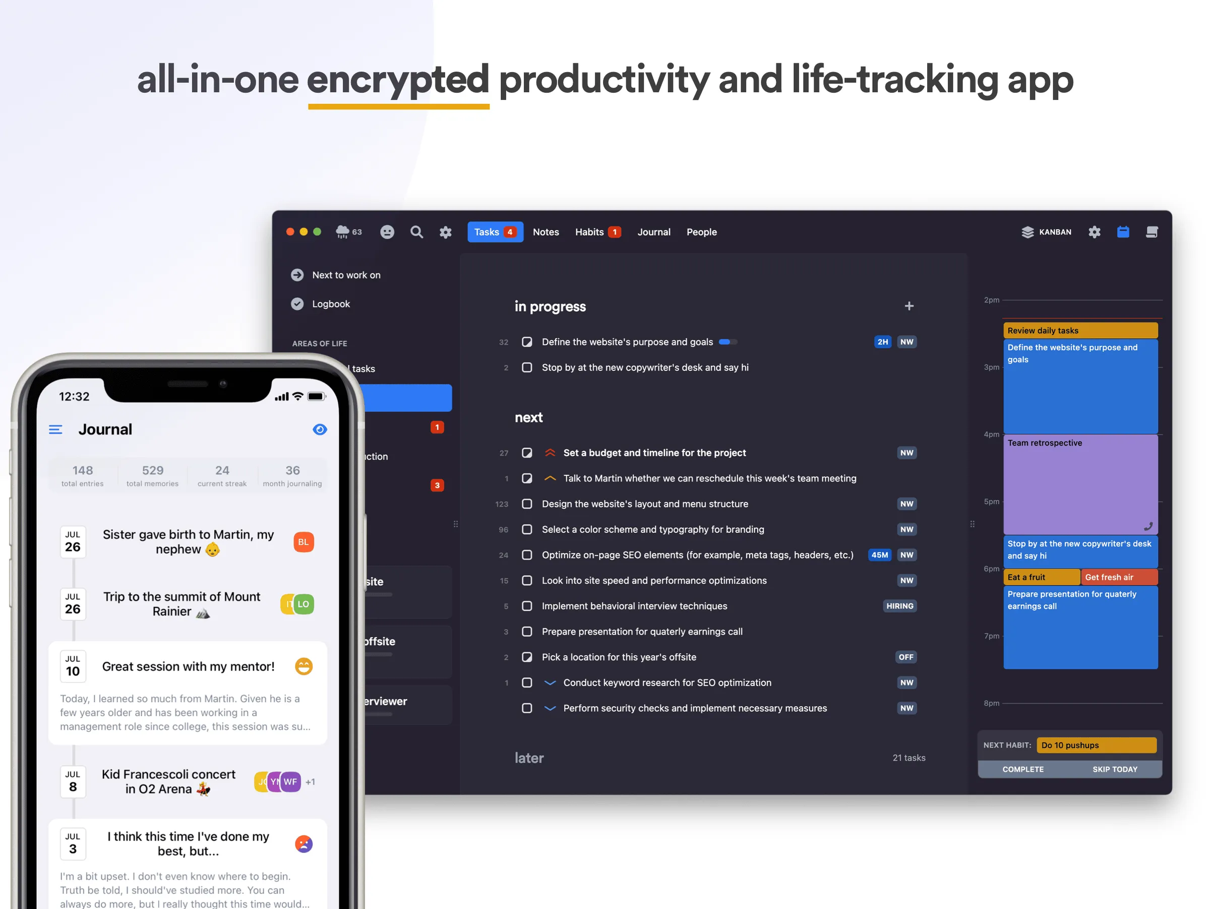 Lunatask: All-in-one encrypted to-do list, habit tracker, journaling ...