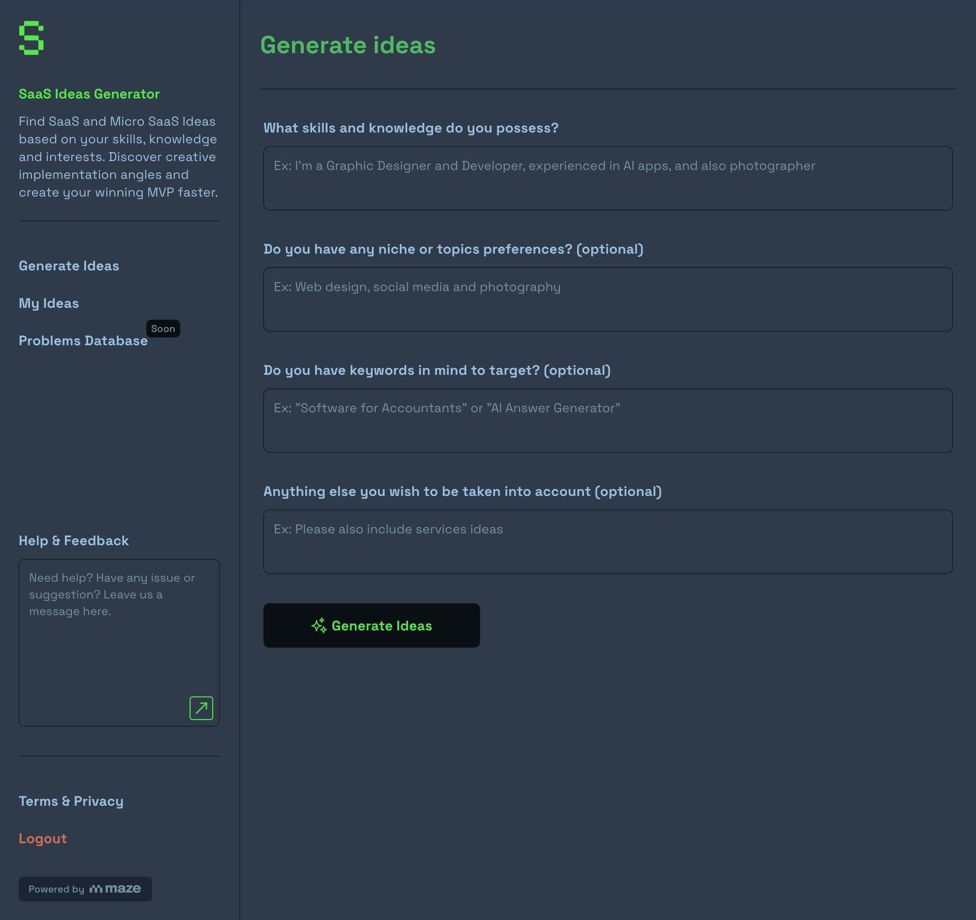 Saas Ideas: SaaS Ideas helps you generate Ideas with unique angles and ...