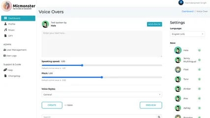Micmonster: Online AI Voiceover tool that can convert any text into a ...