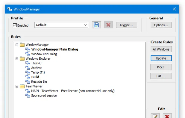 WindowManager: Helps you to improve your work flow by remembering and restoring the position ...