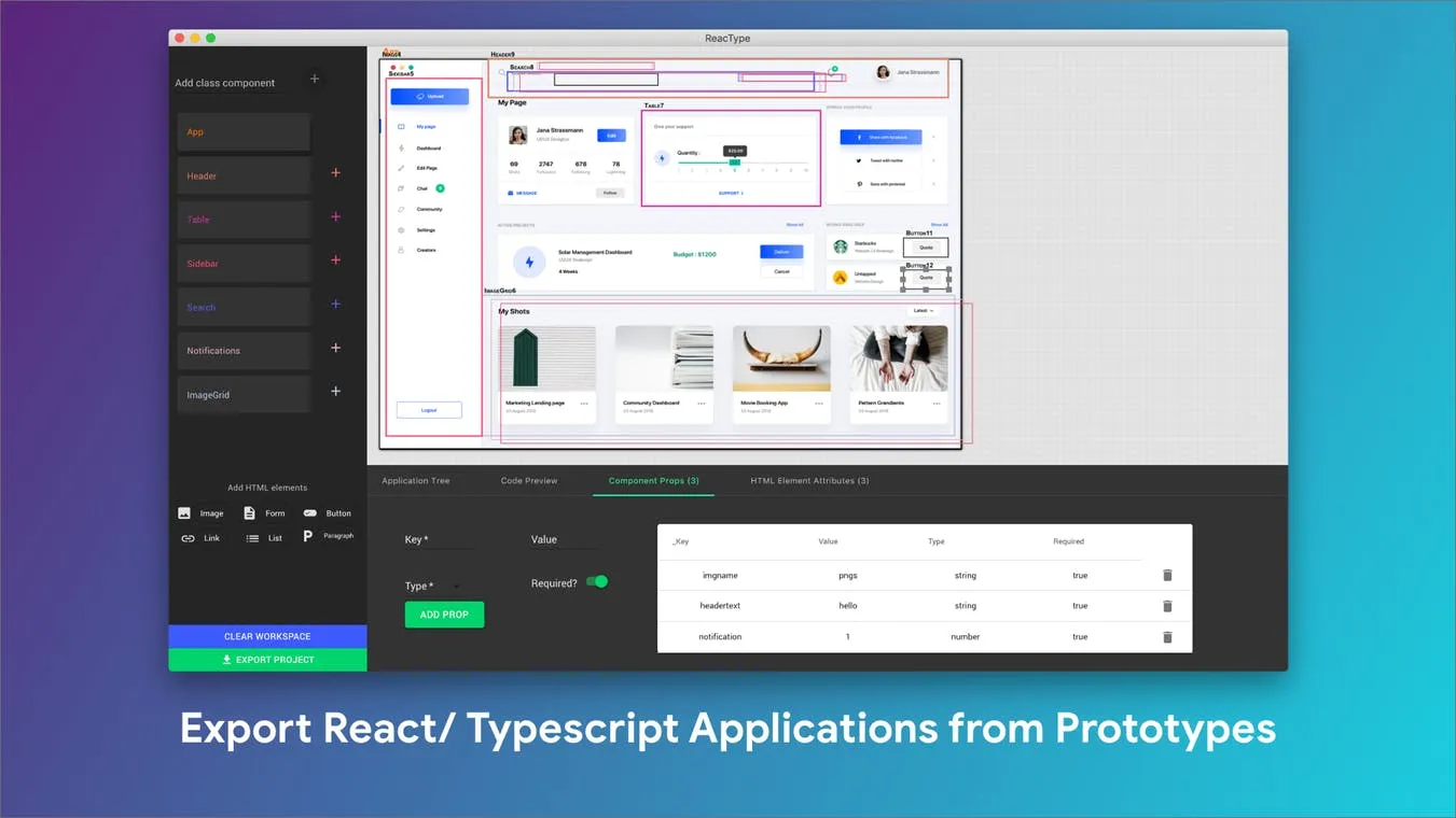 ReacType: Prototyping Tool Exporting React / Typescript Applications | AlternativeTo