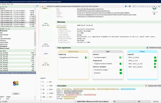 Malcat: Feature-rich hexadecimal editor / disassembler / decompiler for ...
