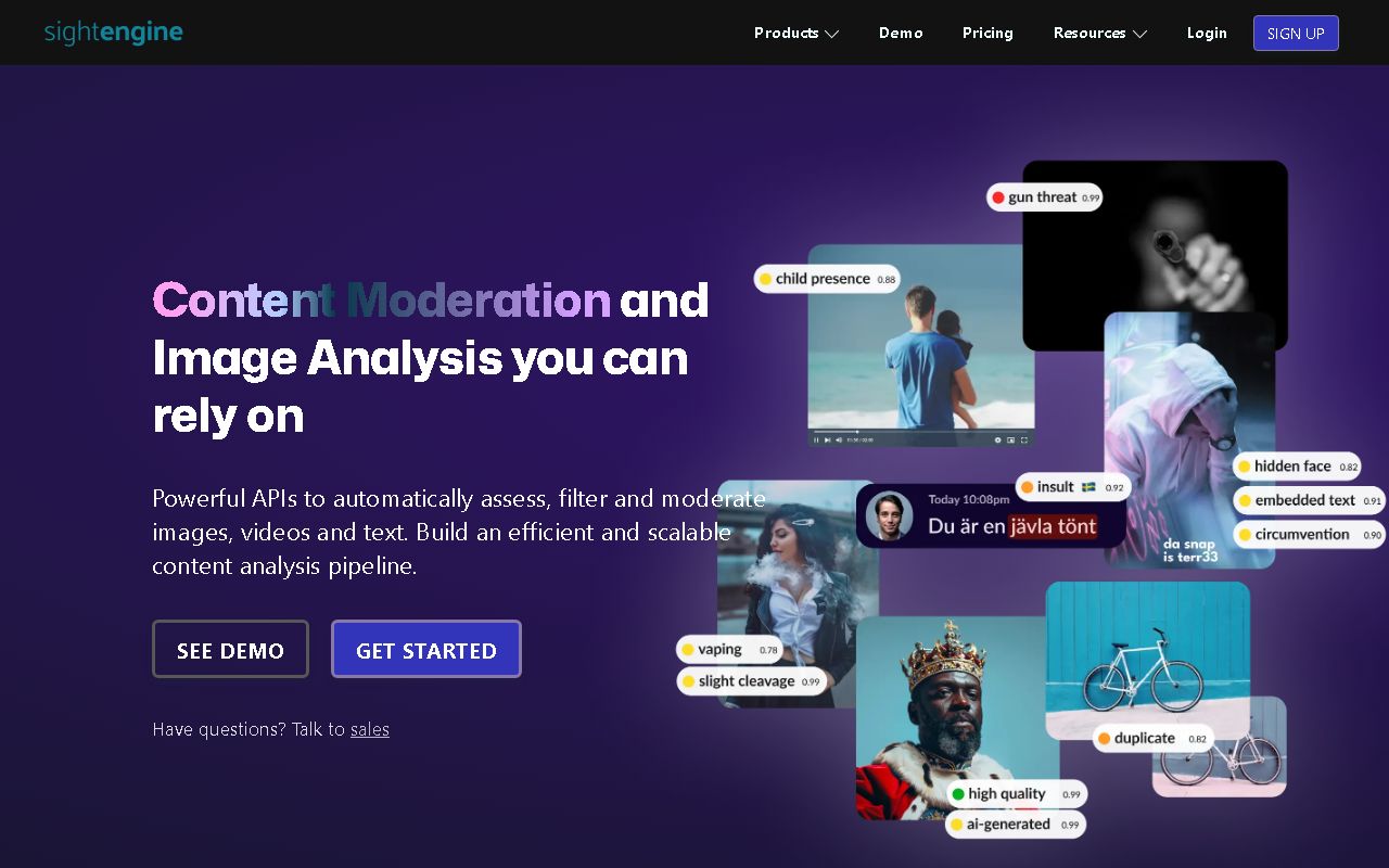 Sightengine: Powerful APIs to automatically assess, filter and moderate ...