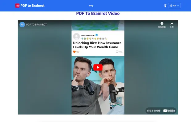 PDF To Brainrot: Transform PDF into Engaging Brainrot Videos ...