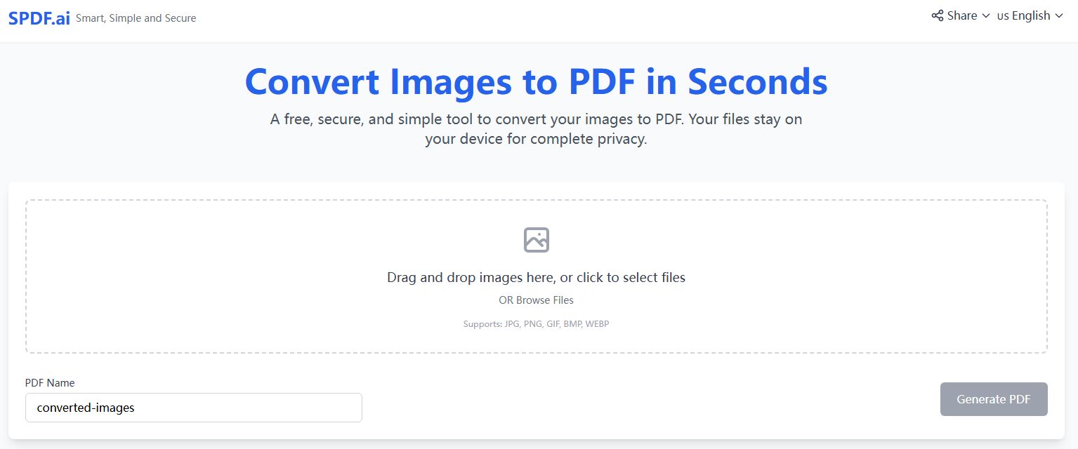 SPDF: A free, secure, and simple tool to convert your images to PDF. | AlternativeTo