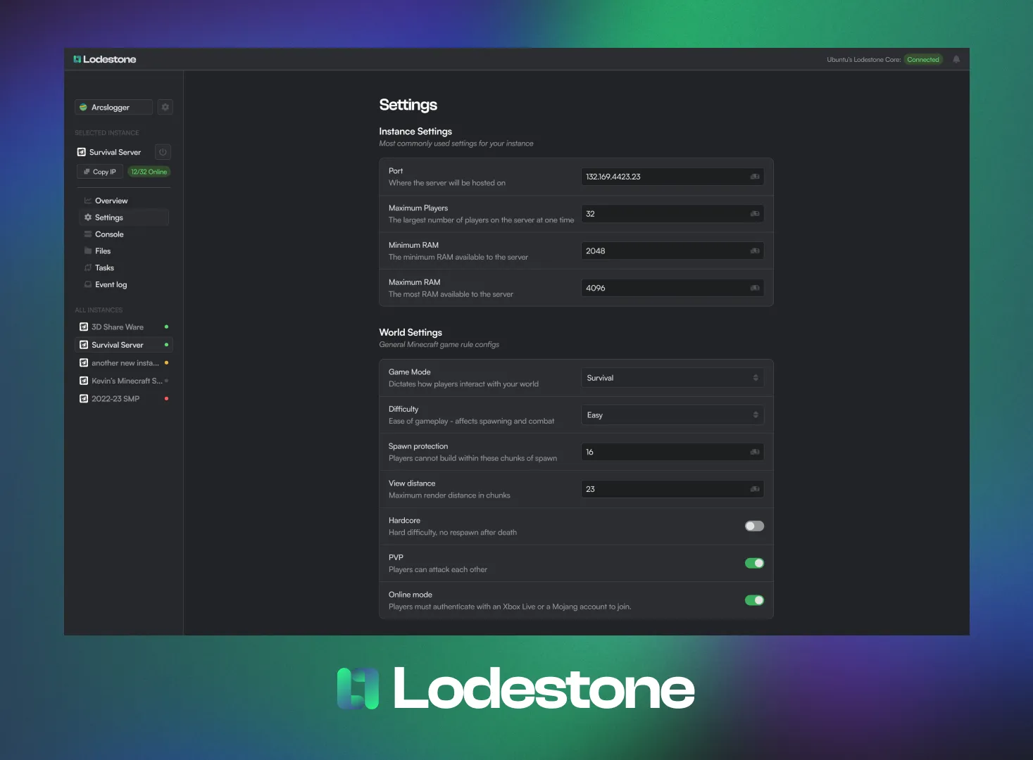 Lodestone: A free, open source server hosting tool for Minecraft and ...